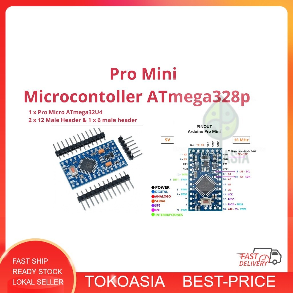 Jual Pro Mini Atmega328P 5V/16M | Shopee Indonesia