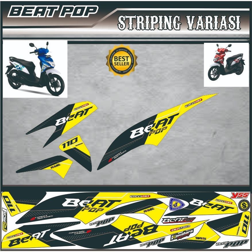 Jual STICKER TERLARIS Striping Beat POP Stiker Variasi Motor Beat Pop ...