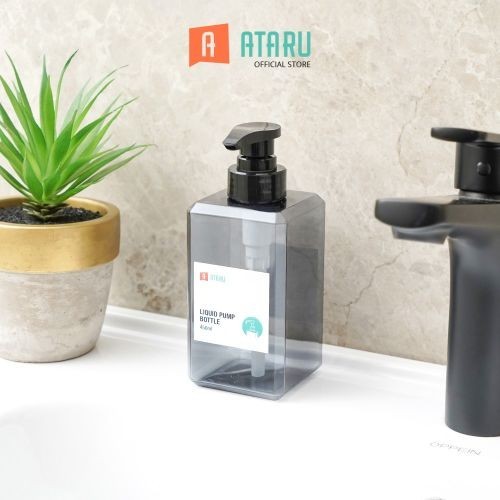 Jual Ataru 450 ml Botol Cairan Pump Square - Hitam Travel Bottle Wadah ...