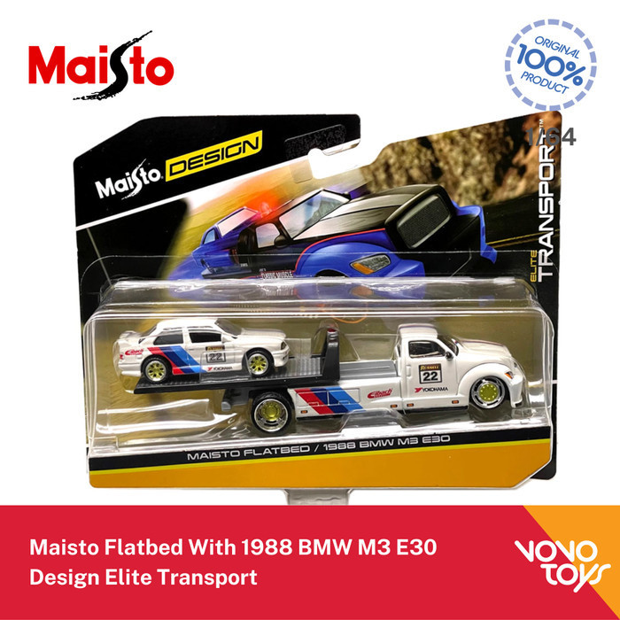 Jual Vincent Maisto Design 1/64 Flatbed Transport With 1988 BMW M3 E30 ...
