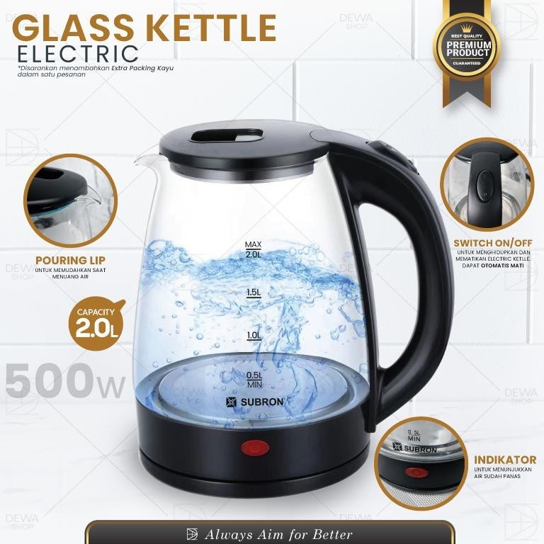 Jual Teko Termos Kaca Elektrik 450W Listrik Kaca Tahan Panas Pemasak ...