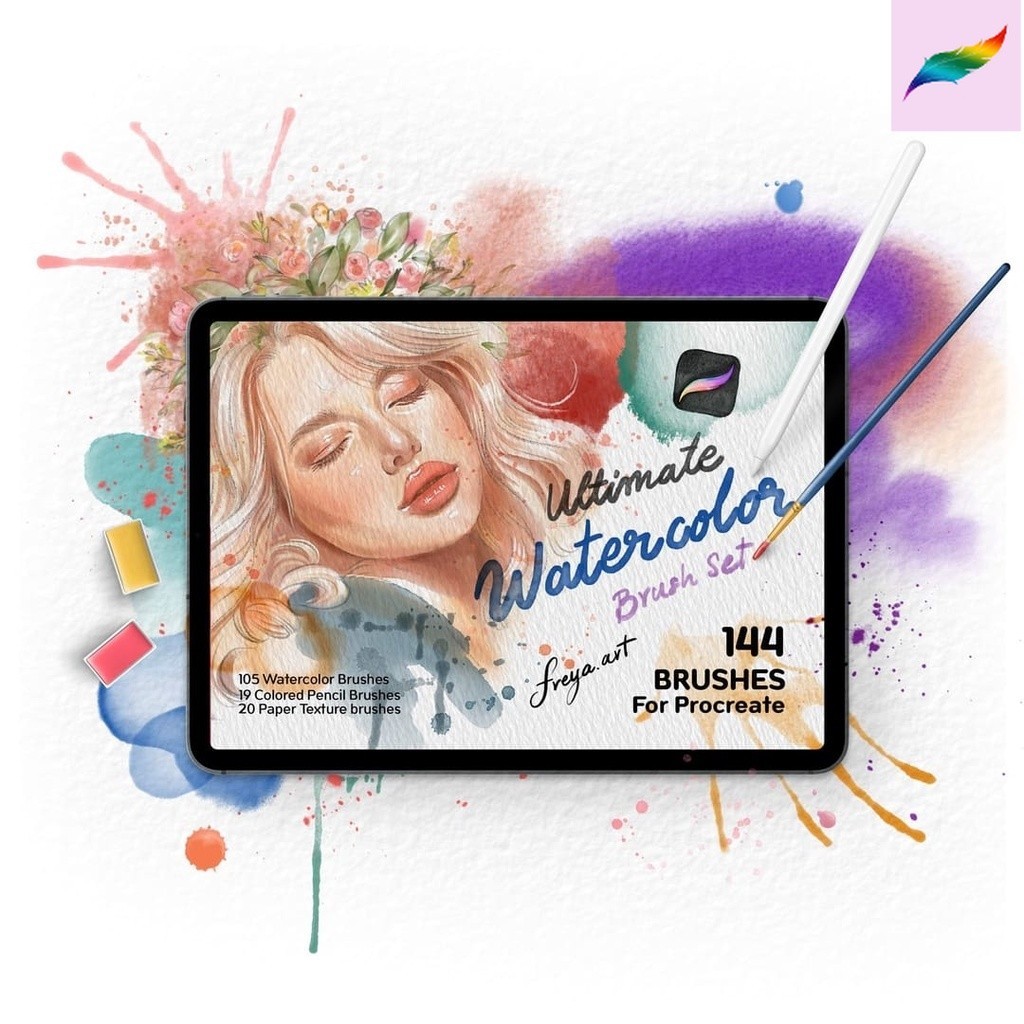 Jual Brush Procreate - Freya.Art Ultimate Watercolor Brush Set | Shopee ...