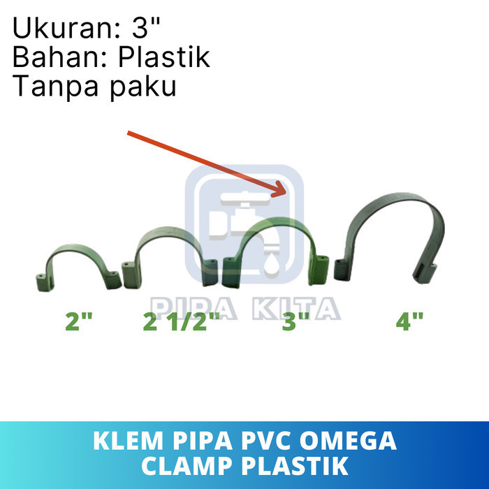 Jual Klem Clamp Pipa PVC 3 INCH Arrow Plastik 3 Dim | Shopee Indonesia
