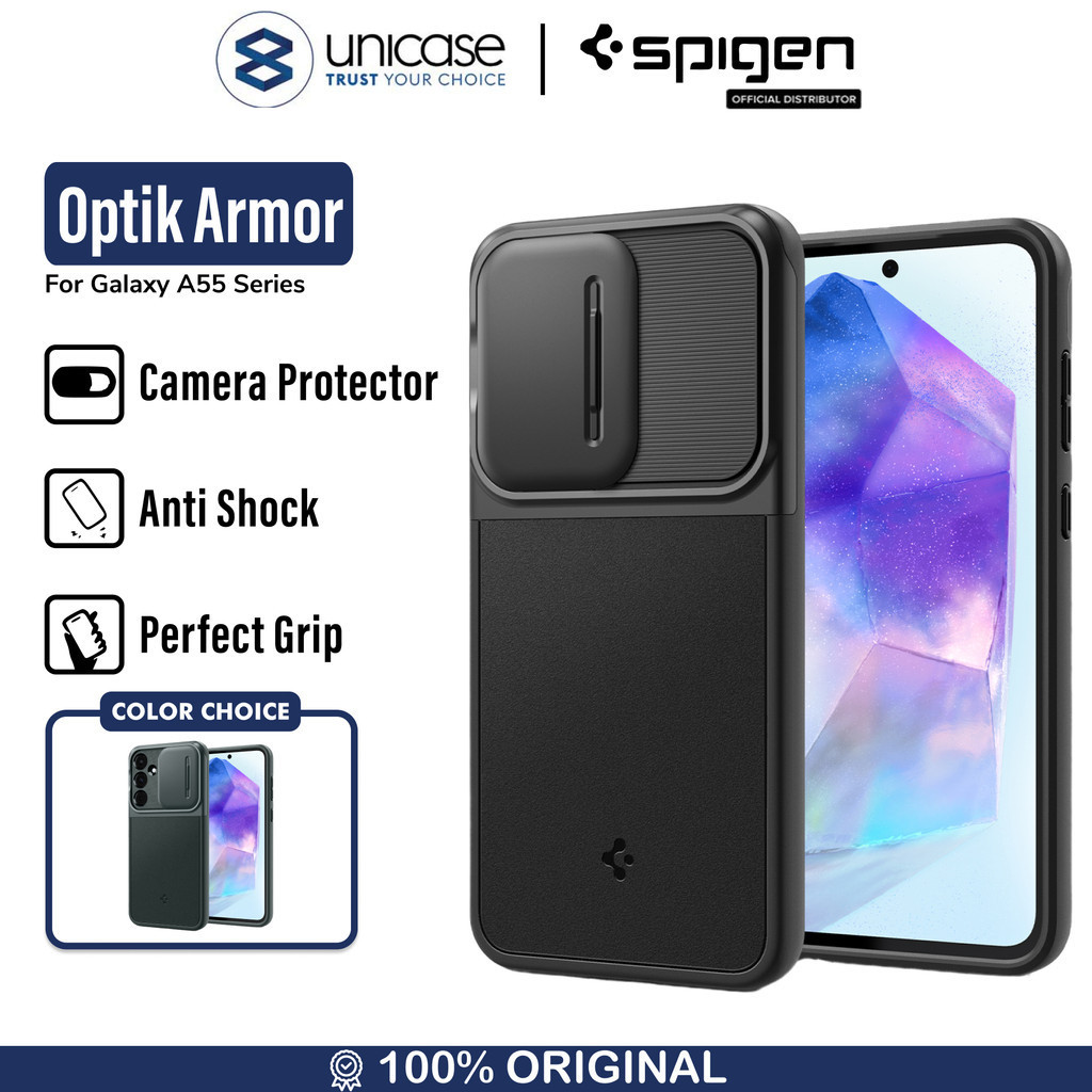 Jual Case Samsung Galaxy A55 Spigen Optik Armor Camera Cover Hybrid Casing | Shopee Indonesia