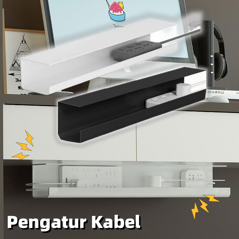 Jual 55CM Cable Management Tray Socket Tempel Under Desk Kotak ...