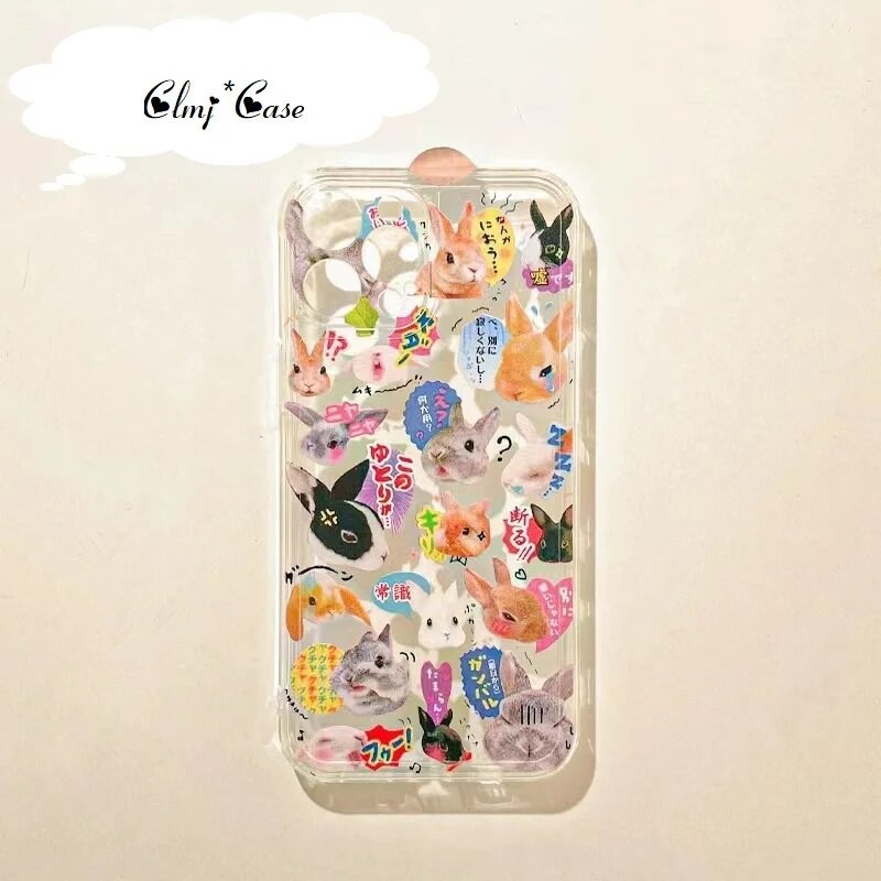 Jual Clmj Cute Rabbit Phone Case For iPhone 11 12 Mini 13 Pro 14 Plus 7 8 Plus Se 2020 XR XS Max ...
