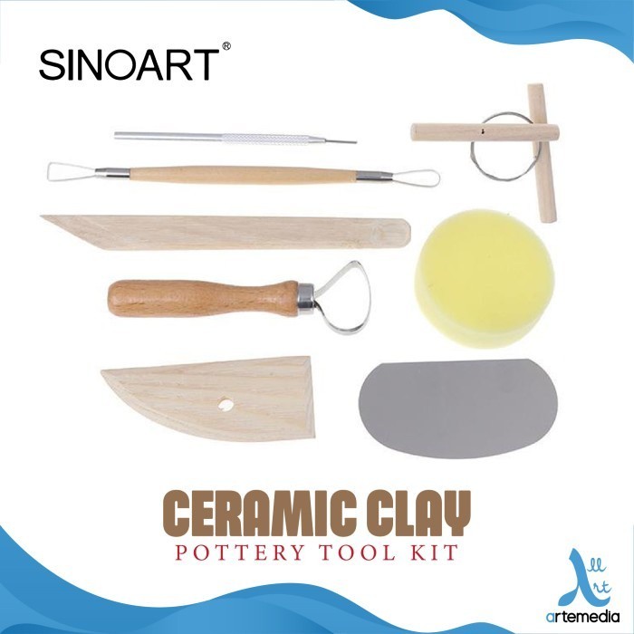 Jual Sinoart Ceramic Clay Pottery Tool Kit Alat Ukir Pahat Tembikar ...