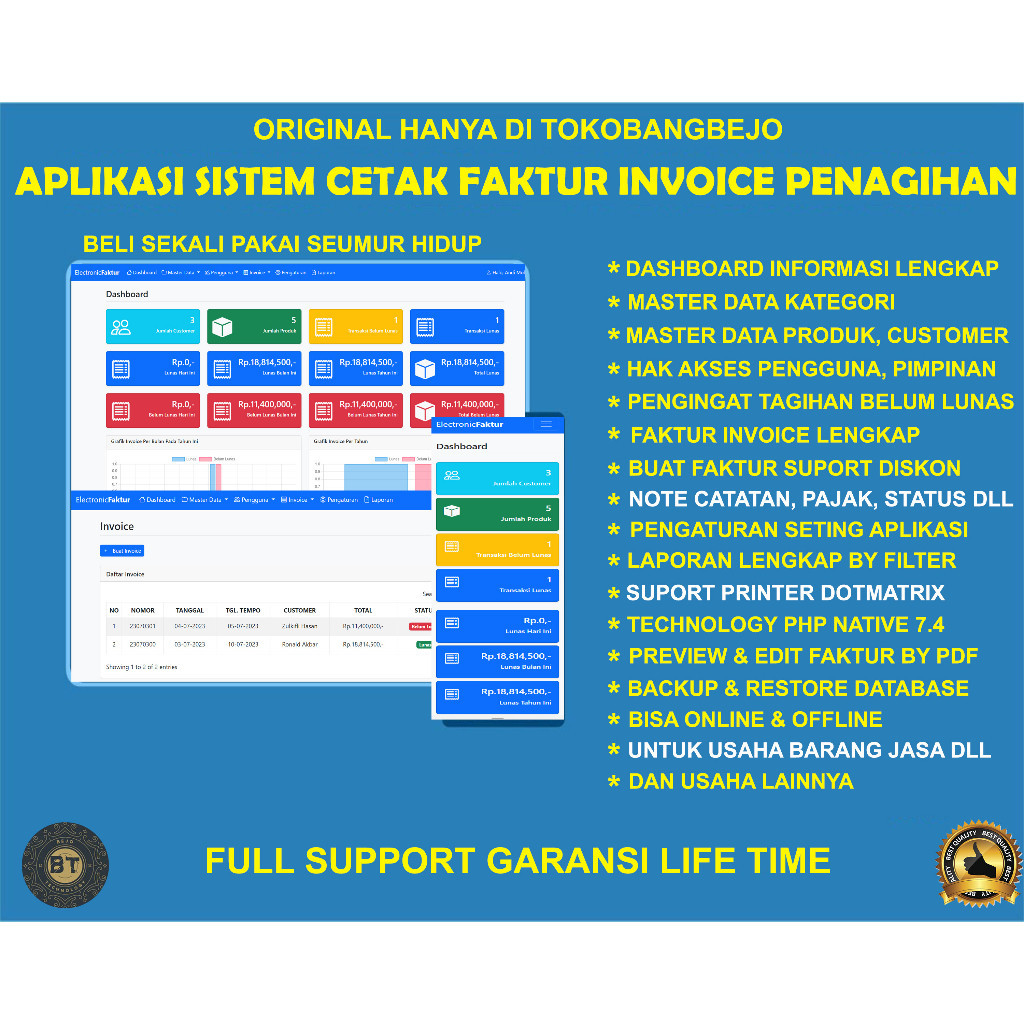 Jual APLIKASI WEB SOURCE CODE FAKTUR INVOICE KWITANSI CUSTOM LOGO NAMA ...