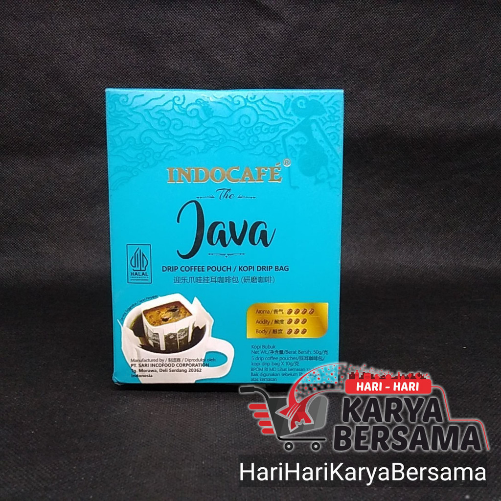 Jual INDOCAFE THE JAVA DRIP COFFEE KOPI INSTAN 5 SACHET X 10GR | Shopee Indonesia