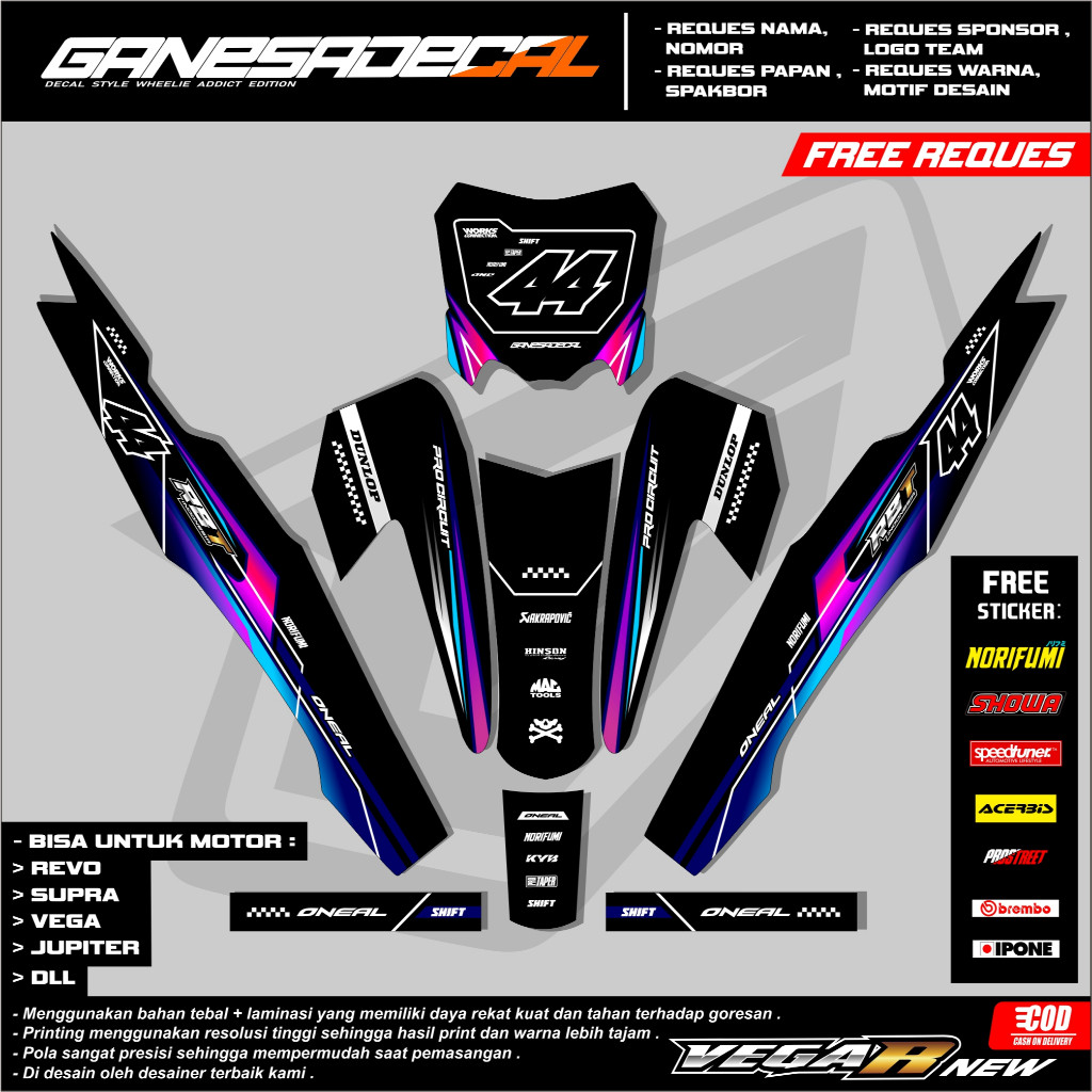 Jual Sticker Rbt/gtx Vega R New Stiker Striping Motor Rbt Bebek Modif ...