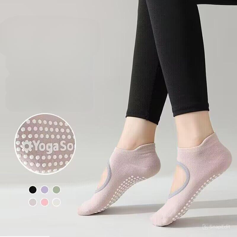 Jual Kaos Kaki Pilates Ankle Gaya Ballet Tali Renda Yoga Anti Slip ...