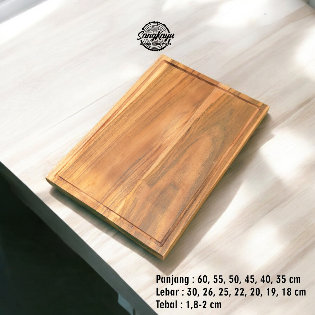 Jual SangKayu Talenan Kayu Jati Asli Line Edge Teak Wood Talenan Kayu ...