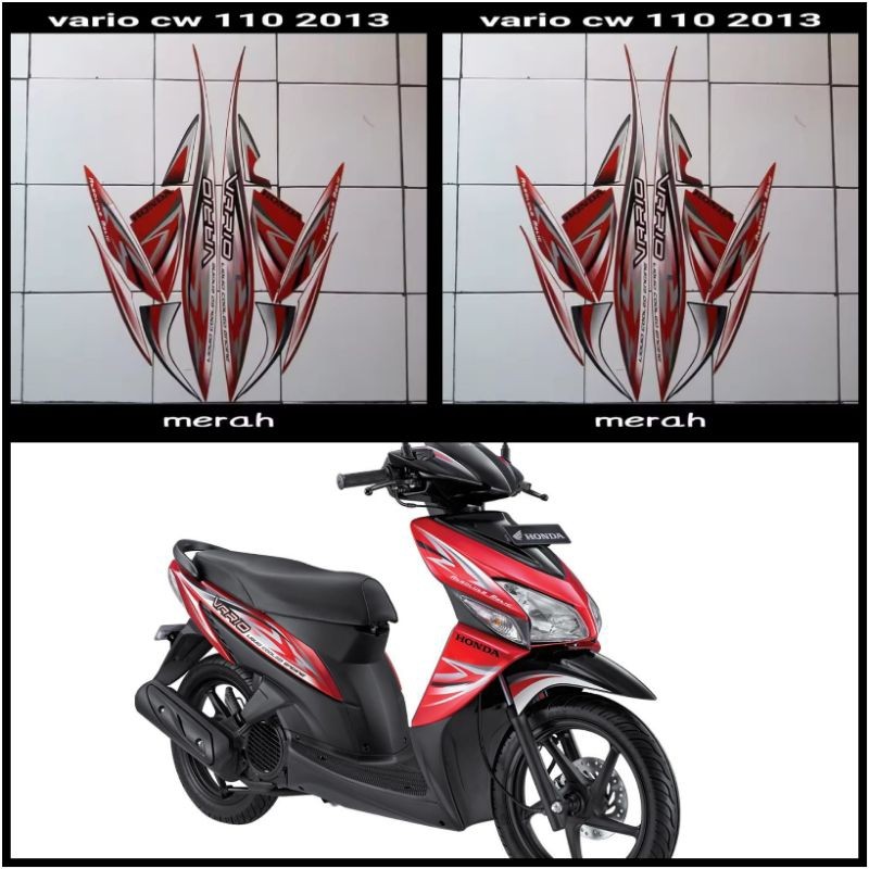 Jual STIKER STRIPING LIS LES POLET PLAT PLISIR BODY MOTOR HONDA VARIO 110 2013 CW KARBU MERAH ...