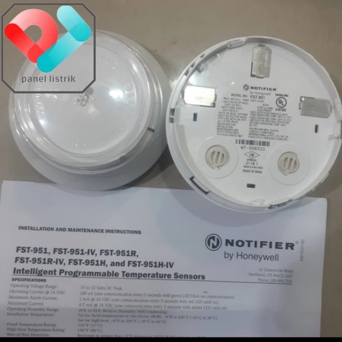 Jual Addressable Fixed Heat Detector Detektor panas cerdas Notifier FST ...