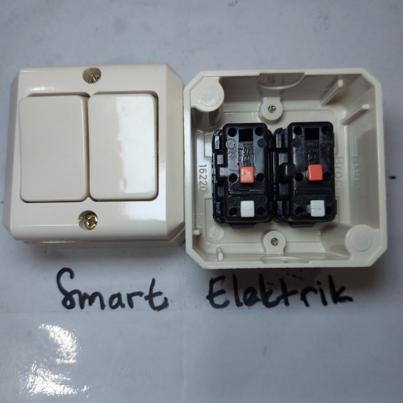 Jual Saklar Seri OB Broco/ Saklar Double(dua) OB Broco Pemasangan Luar ...