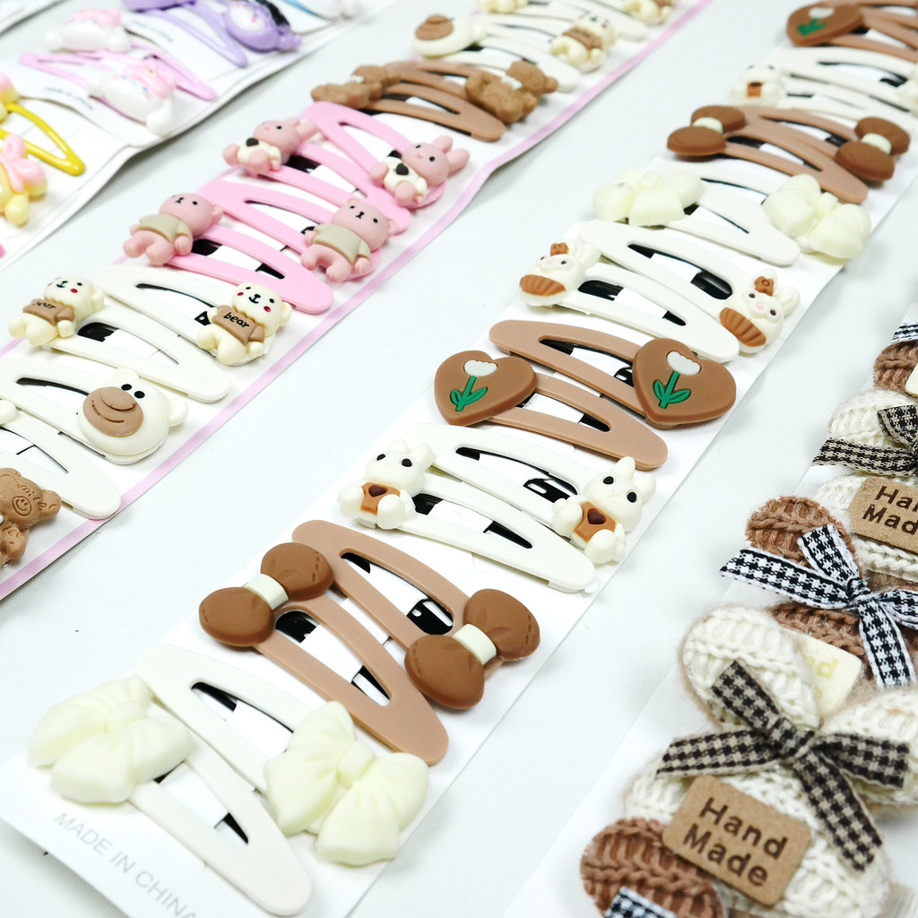 Jual (10PCS) 5 SET JEPITAN CLAY MOTIF/JEPITAN KLIP CLAY MIX/JEPITAN ...