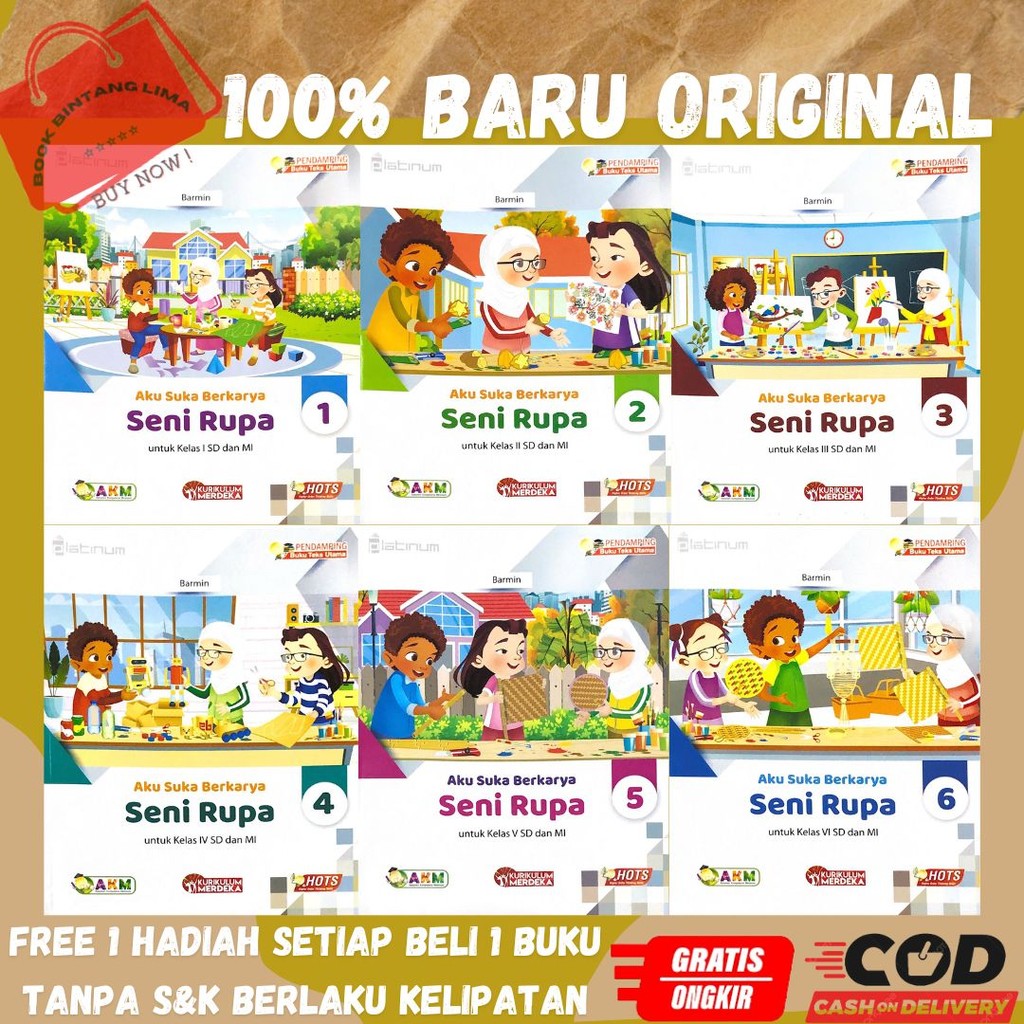 Jual Buku Platinum Seni Rupa Kurikulum Merdeka Revisi Kelas 1 2 3 4 5 6 SD/MI Penerbit Tiga ...