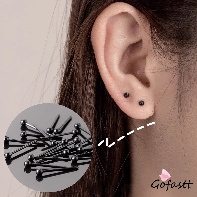 Jual COD 10pcs Anting Sederhana Tindik Mutiara Hitam Warna Putih Kecil ...