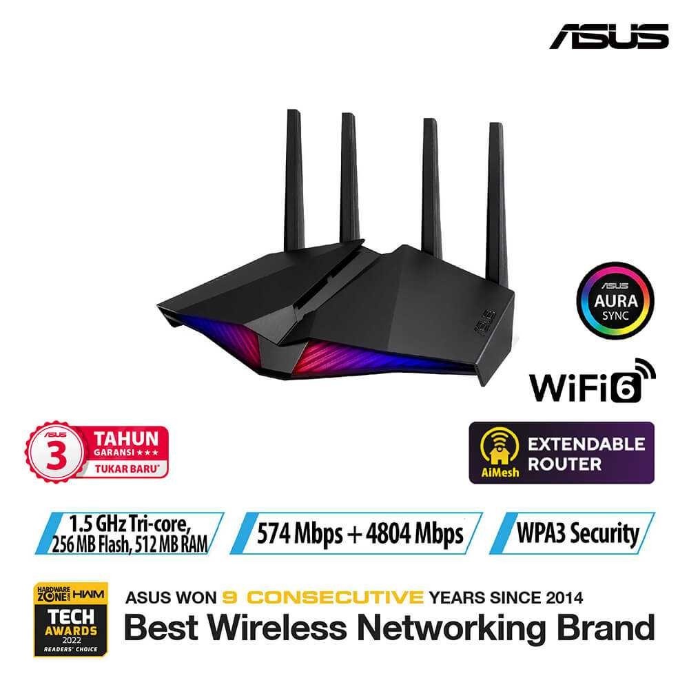 Jual Asus RT-AX82U V2 | AX5400 Dual Band WiFi 6 Gaming Router | Shopee Indonesia
