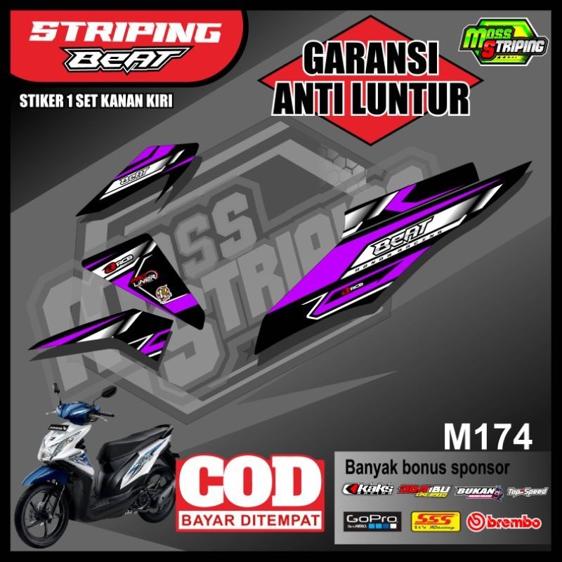 Jual stiker variasi Beat FI 2012 2013 2014 2015 2016 Striping VARIASI ...