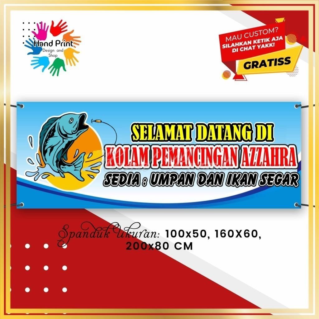 Jual SPANDUK BANNER Kolam Pemancingan Dan Jualan Umpan Dan Ikan MMT ...