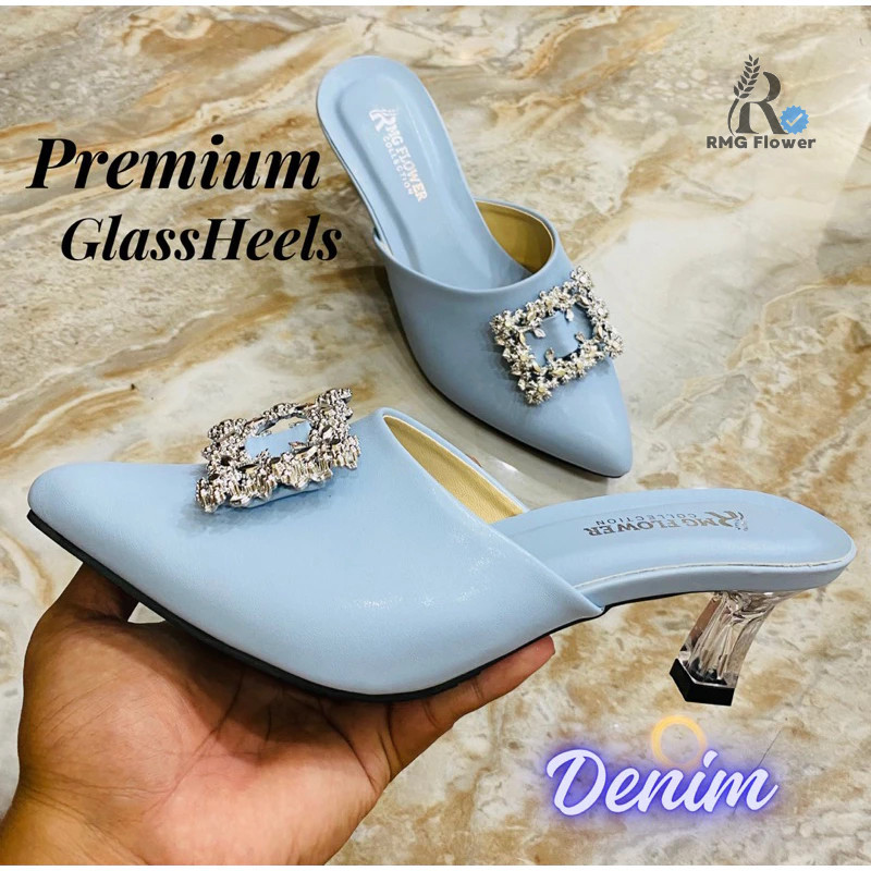 Jual RMG37 Sandal Heels Hak kaca wanita heels kondangan terbaru populer ...