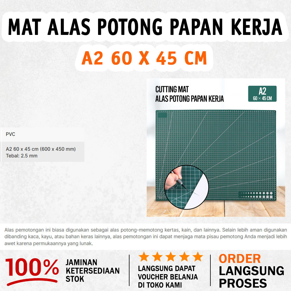 Jual Working Pad Cutting Mat Alas Potong Papan Kerja A2 60 x 45 cm - Green | Shopee Indonesia