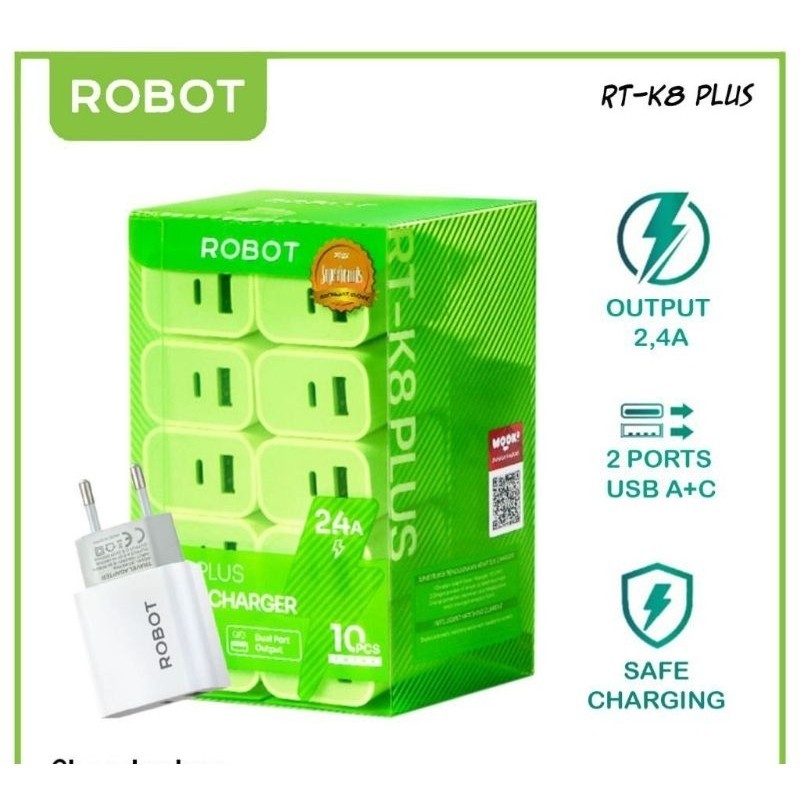 Jual Adaptor Charger Robot K8 PLUS Adaptor Cas Type C Batok Charger Type-C Kepala Cas Robot USB ...
