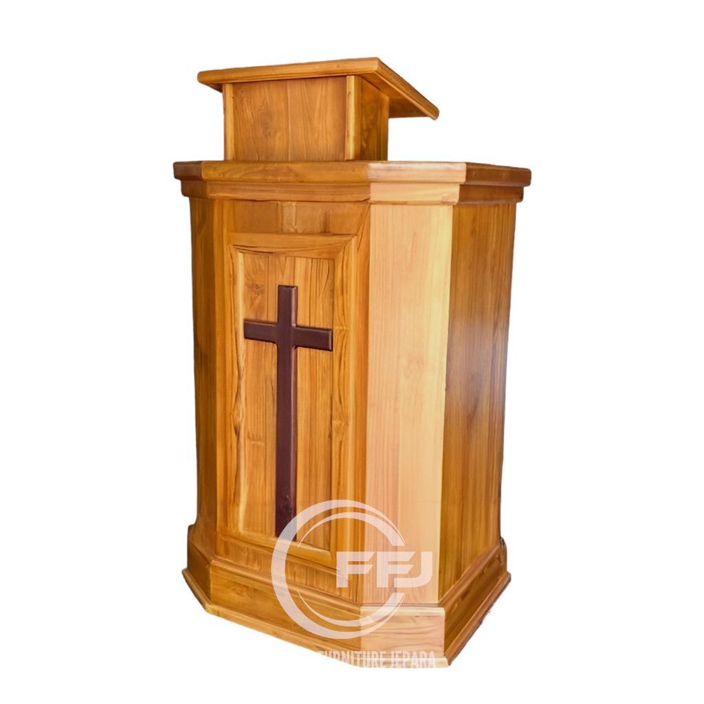 Jual MIMBAR GEREJA MINIMALIS JATI - PODIUM GEREJA PIDATO - MIMBAR KAYU ...