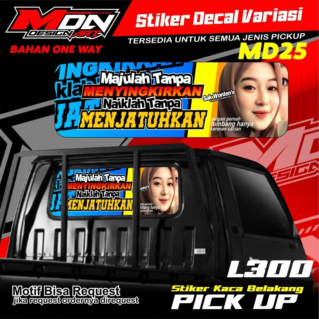 Jual Stiker Kaca Belakang Pick Up - Sticker Pick Up L300 / T120SS / New ...