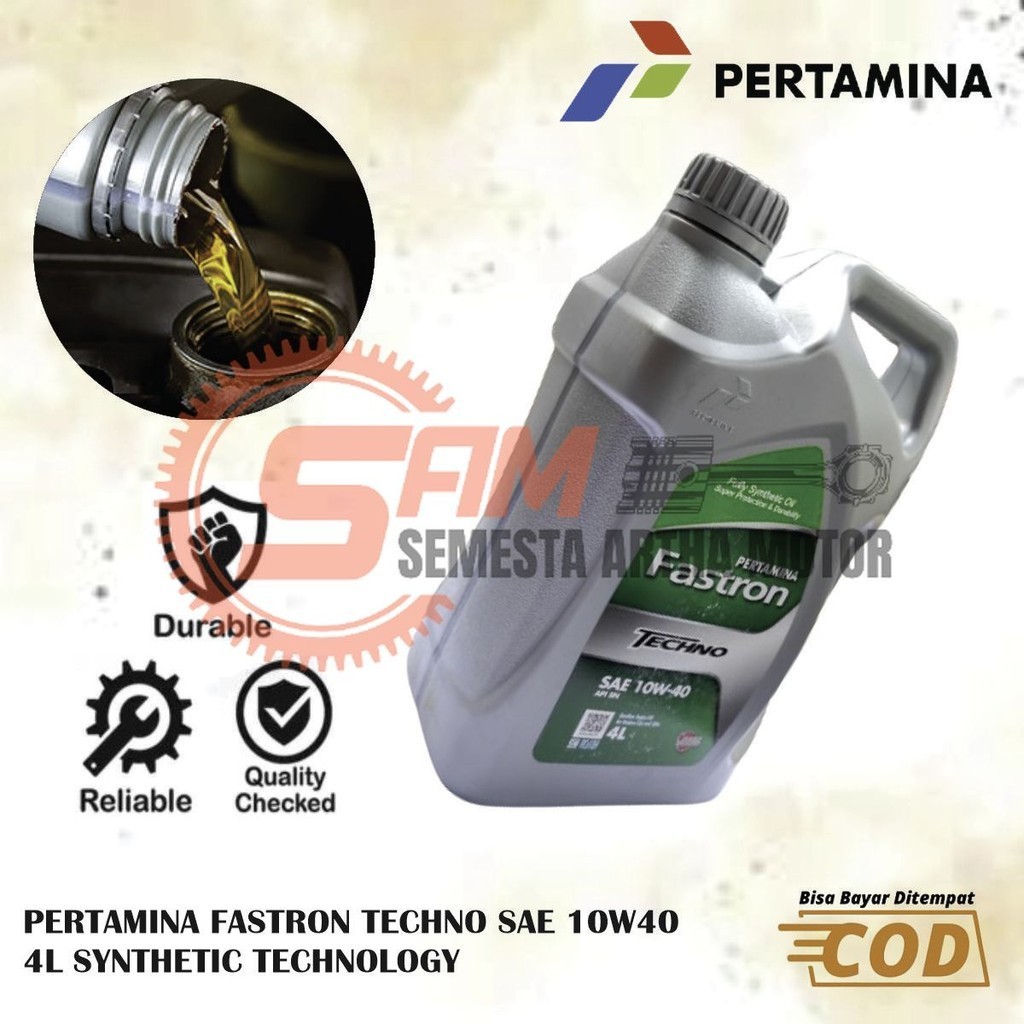 Jual Oli Mobil Pertamina Fastron Techno 10W-40 4L API SN Synthetic Oil ...