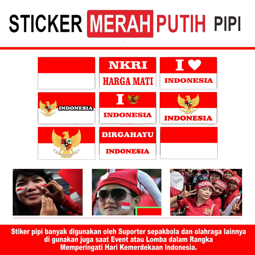 Jual EXD - Stiker Sticker Pipi Dirgahayu HUT RI Bendera Merah Putih ...