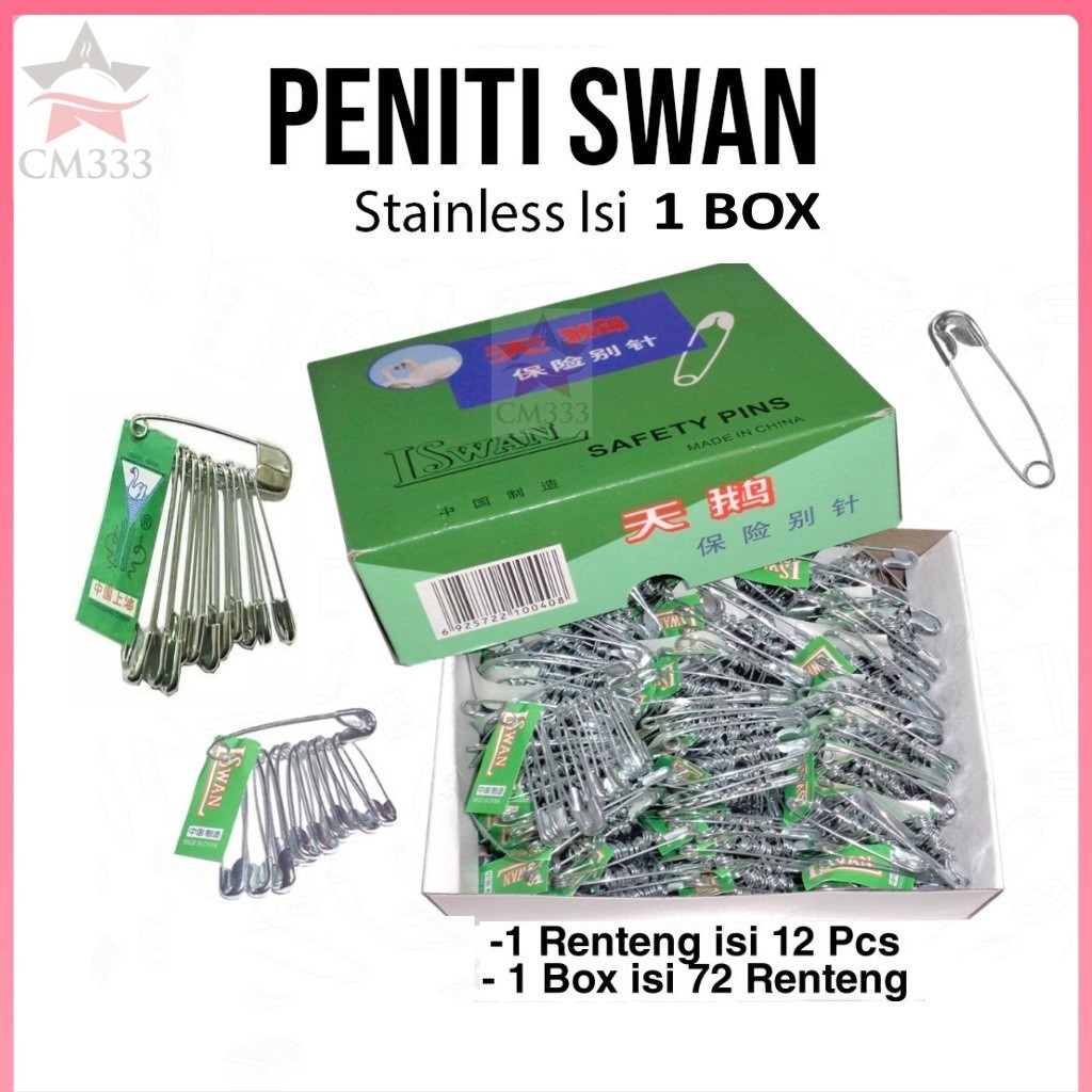 Jual Peniti Swan/Set/Peniti Hijab Stainless 1 Box | Shopee Indonesia