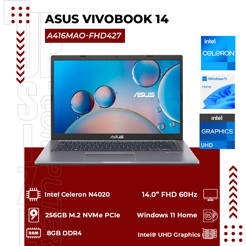 Jual ASUS VivoBook A416MAO-FHD427 - Slate Grey | Shopee Indonesia