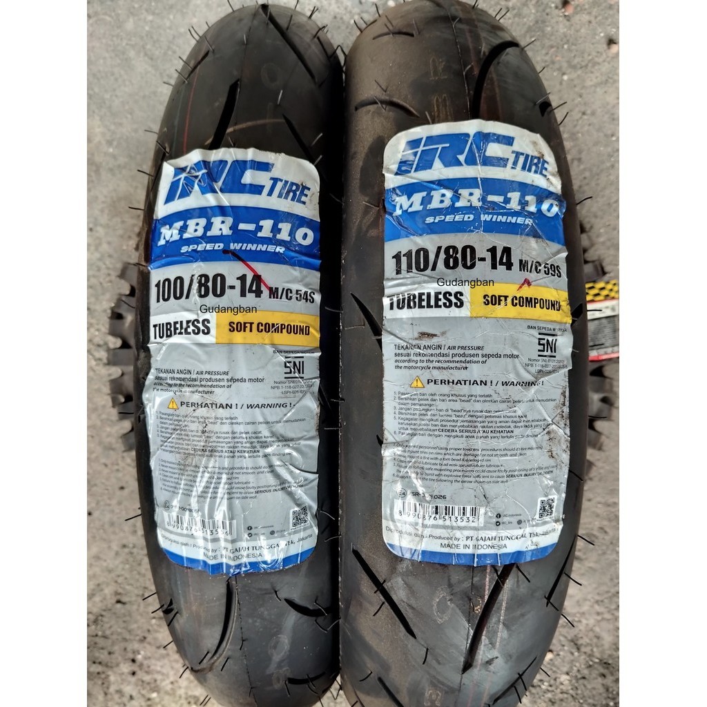 Jual Paket MBR110 IRC 100 80 14 dan 110 80 14 Soft Compound Ban Motor ...