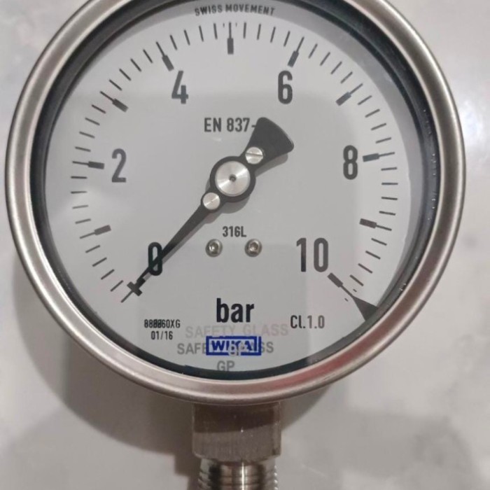 Jual WIKA D 4" 0-10 bar, drat 1/2" NPT Full Stainless Racket | Shopee Indonesia