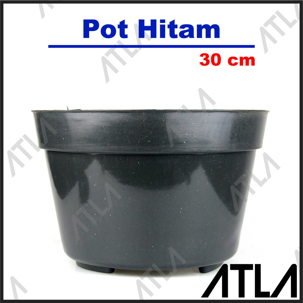 Jual Pot Plastik 30 cm Hitam Bulat Wadah Tanaman Bunga Tanaman Hias ...