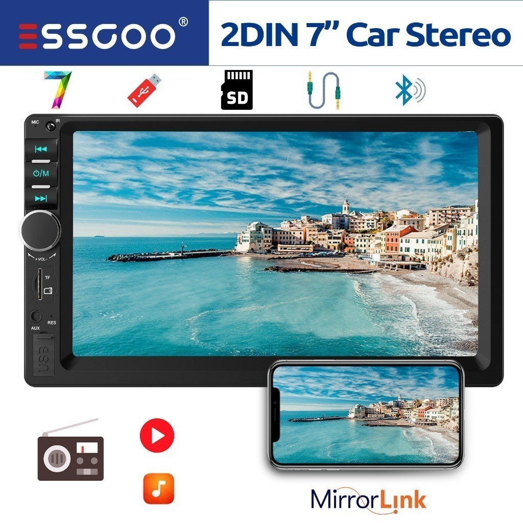 Jual ESSGOO Head Unit 7 inch Universal 2Din Car RadioHD IOS / Android Mirrorlink Mobil MP5 ...