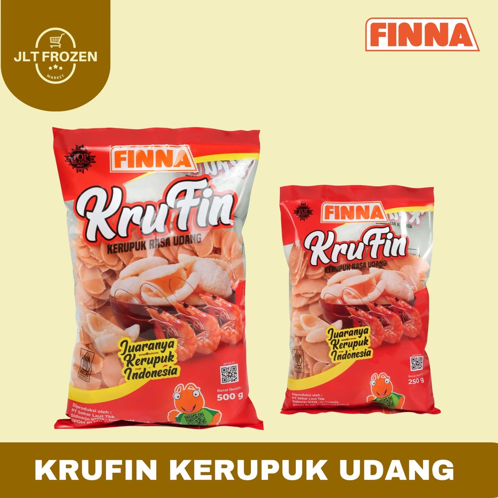 Jual Finna Krufin Kerupuk Rasa Udang / Krupuk / Crakers Kemasan 500g ...