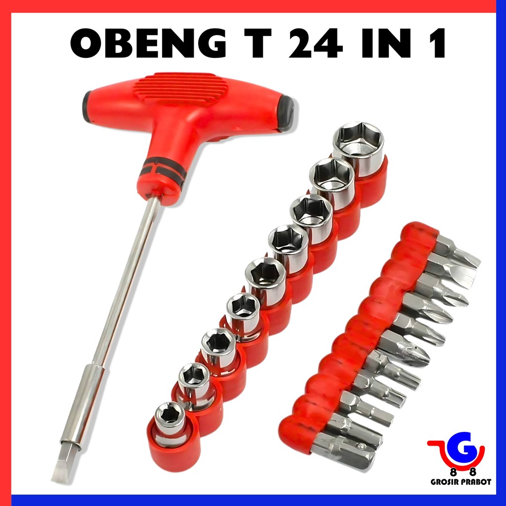 Jual Obeng set Kunci Set 24 in 1 Multifungsi Kunci Shock Obeng Palu T ...
