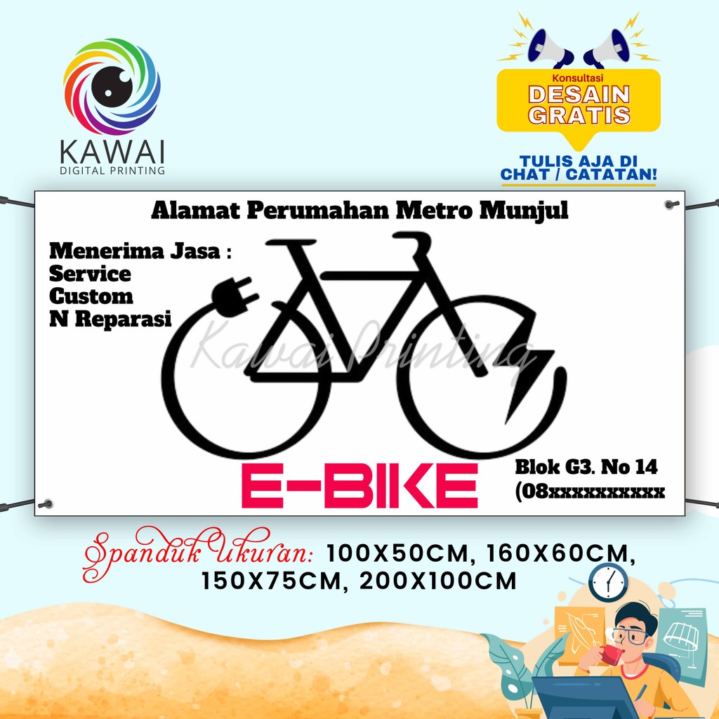 Jual Spanduk Banner MMT Service Dan Costum Sepeda Bisa Rekuest 200x100 ...