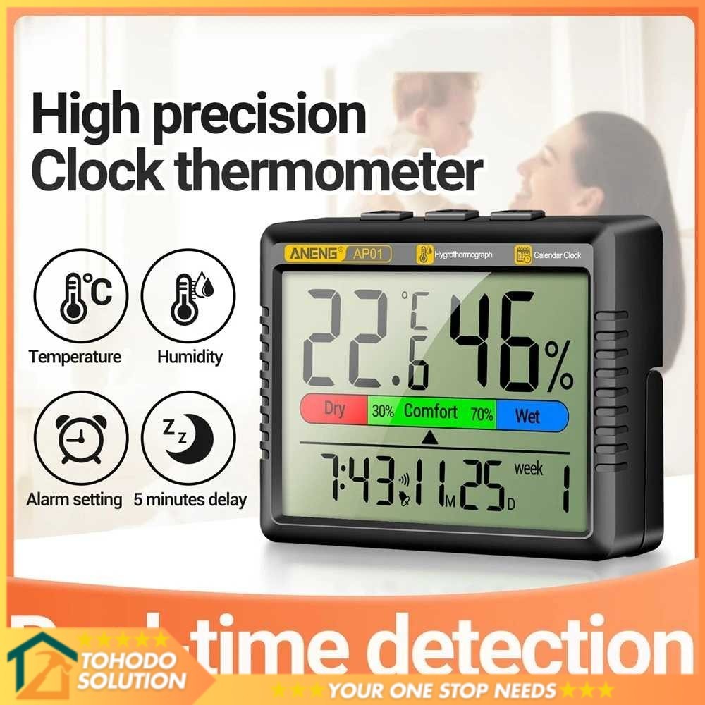Jual ANENG Termometer Pengukur Suhu Kelembapan Ruangan Hygrometer dan ...