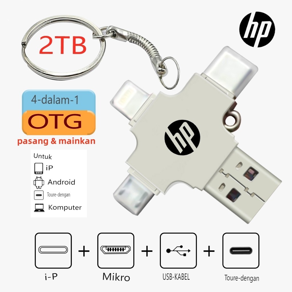 Jual HP 2TB 4-in-1 Flash Drive USB 3.0 Memory Stick OTG Kecepatan Cepat ...