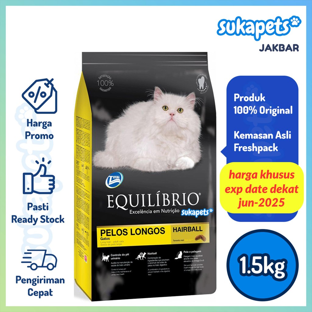 Jual Equilibrio Adult Cat Long Hair Makanan Kucing Dewasa 1.5kg ...
