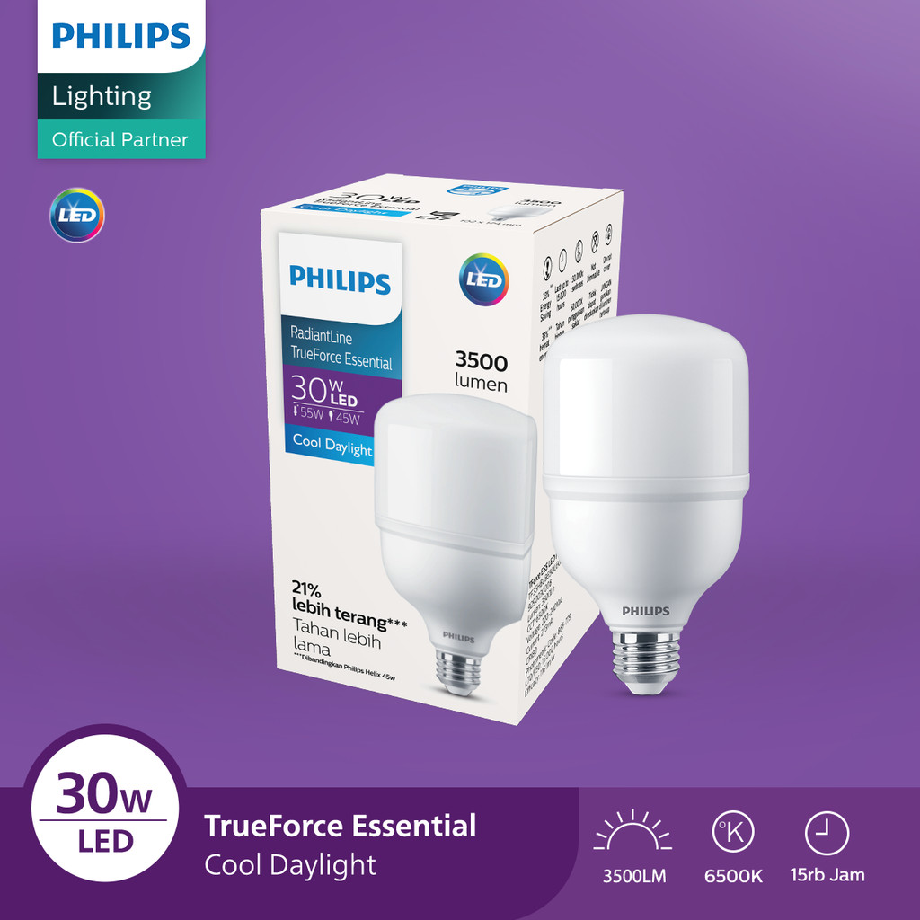 Jual Lampu Philips Bohlam Radiantline TrueForce Essential 30W Putih | Shopee Indonesia