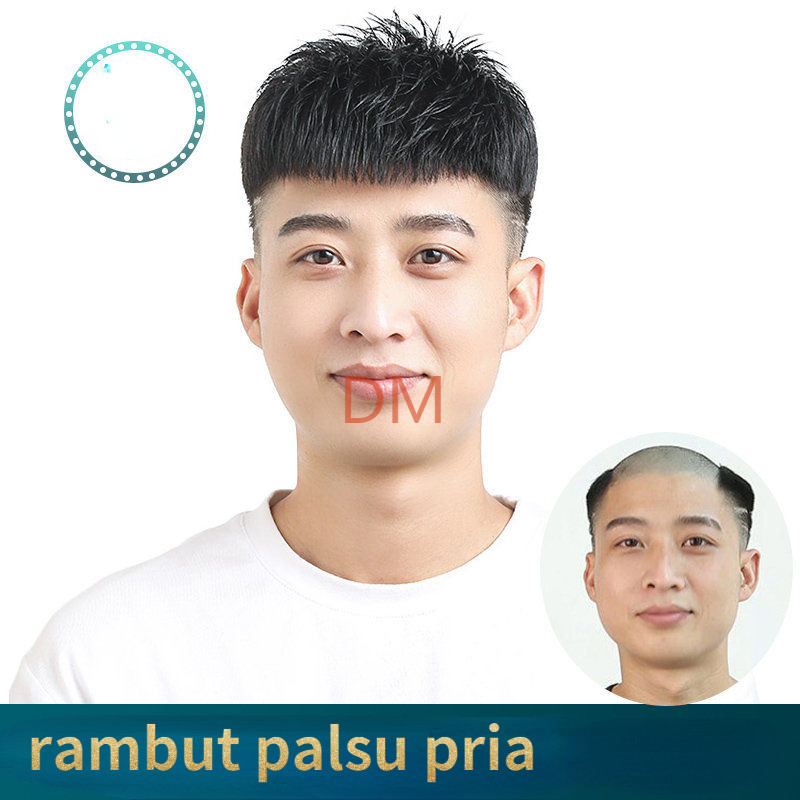 Jual 【Kiriman hari yang sama】 Wig pria pria rambut asli kepala ...