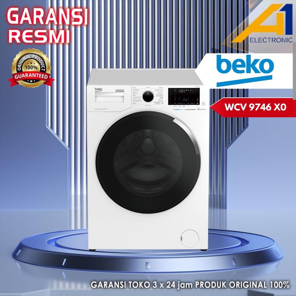 Jual BEKO Mesin Cuci WCV 9746 X0 / WCV9746X0 Front Loading Inverter 9 ...