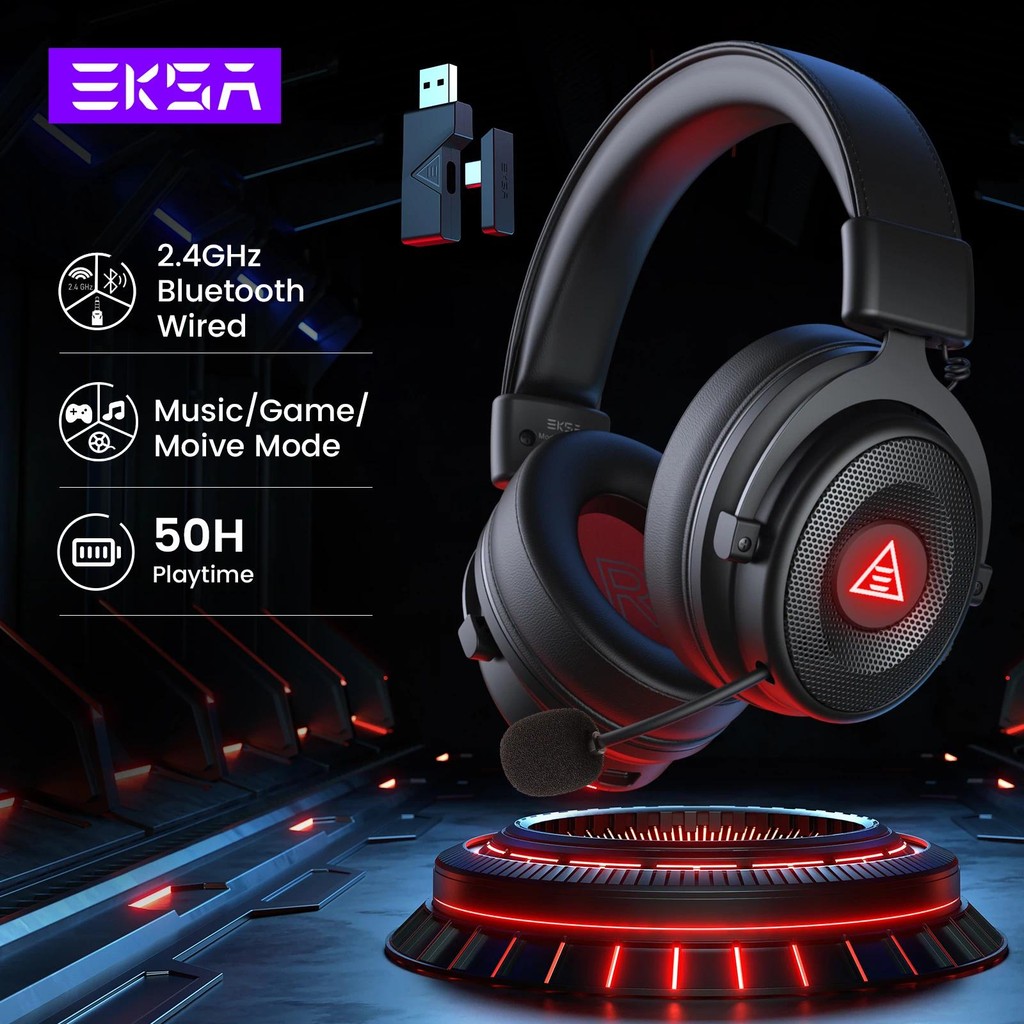 Jual EKSA E900 BT 2.4GHz Wireless Bluetooth Headphones 7.1 USB/Type C ...