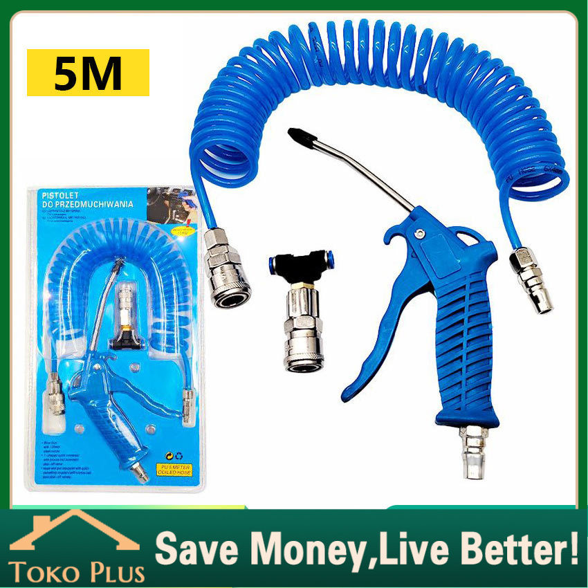 Jual Selang Kompresor Paket Air Blow Gun Selang Angin Spiral Kompresor Selang Recoil Hose 5 ...