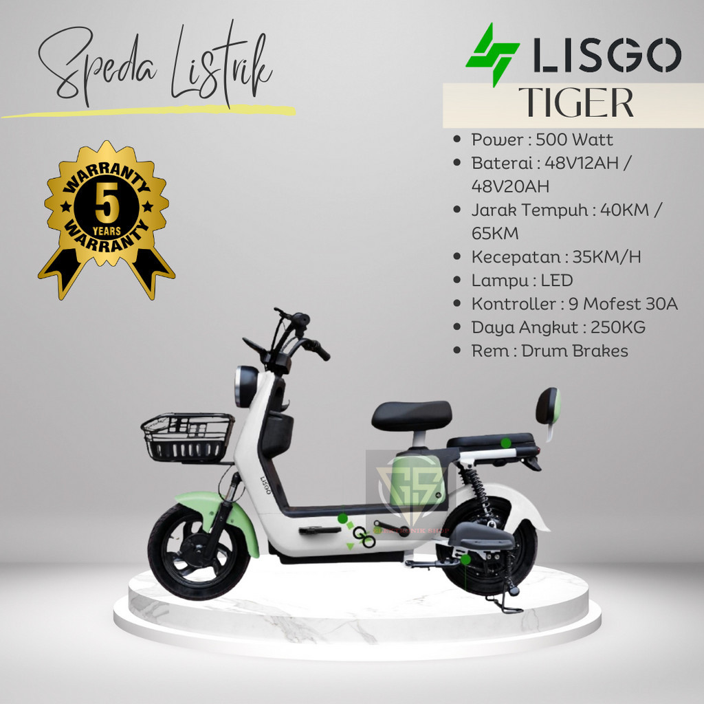 Jual SEPEDA LISTRIK LISGO TIGER 48V/12AH 48V/20AH | Shopee Indonesia